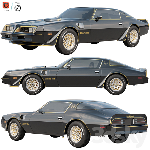 Pontiac Firebird Trans Am 1977 3D Max - 3DMAXTER