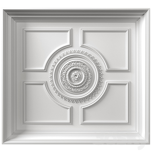 Ceiling set classic style.Classic coffered ceiling 3D Max - 3DMAXTER