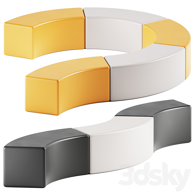 SOFT SNAKE Bench by Slide Design 3D Max - 3DMAXTER