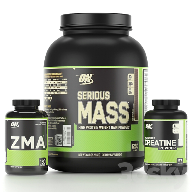 cratin & serious mass & zma supplement bottle 3D Max - 3DMAXTER