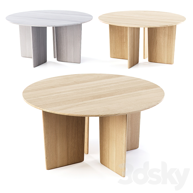 HBF Torre Round Conference Table with 4 Legs _ Round wooden table 3D ...
