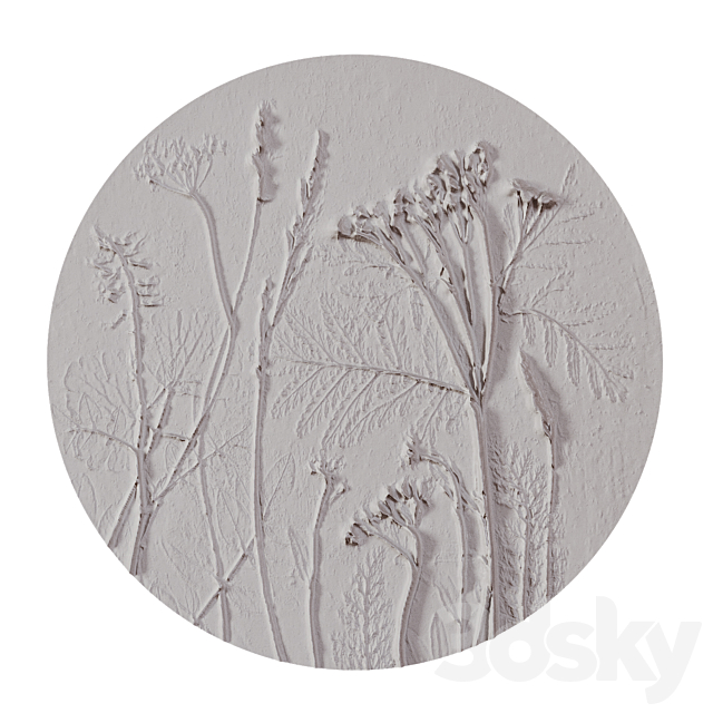 Decorative panel Tanacetum. Gips Fix. 3D Max - 3DMAXTER