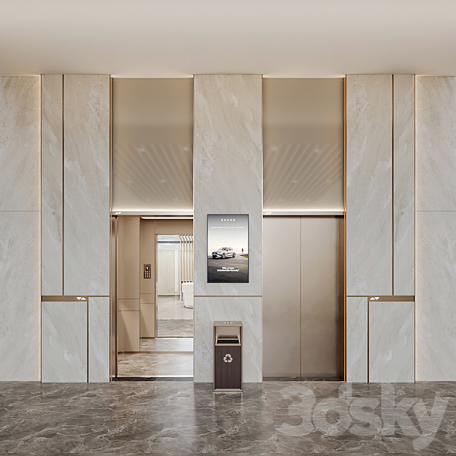 Elevator Lobby Design 06 3D Max - 3DMAXTER