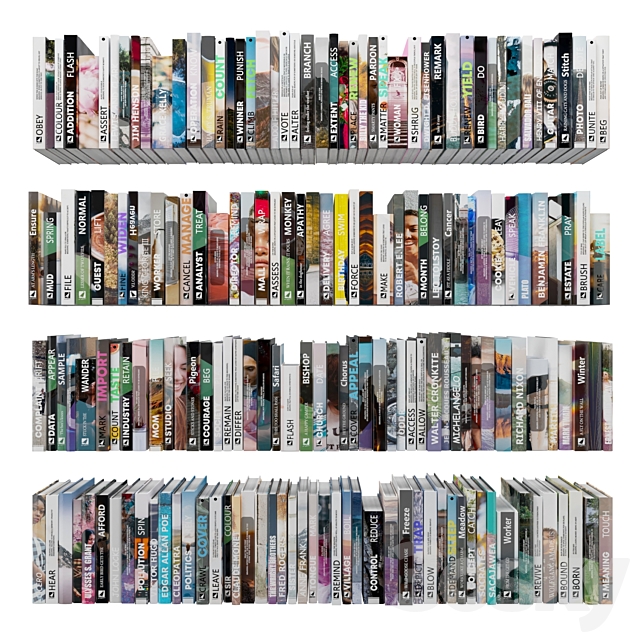 Set of books color - 7-01 3D Max - 3DMAXTER