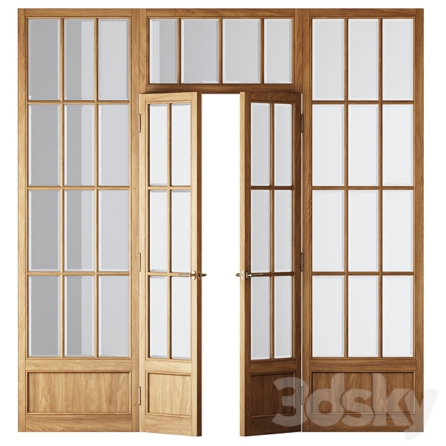 Classical Wooden Glass Partition 3D Max - 3D Max Master