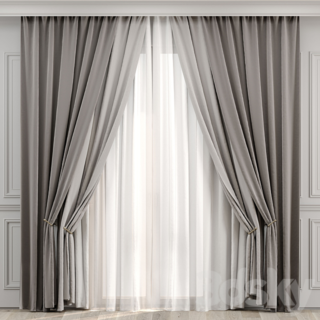 Curtains with moldings 527C 3D Max - 3DMAXTER