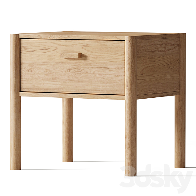 Axel Oak Bedside Table 3D Max - 3DMAXTER