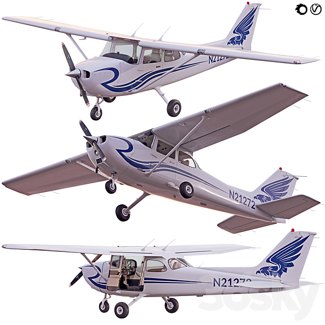 Cessna 172 light aircraft 3D Max - 3DMAXTER