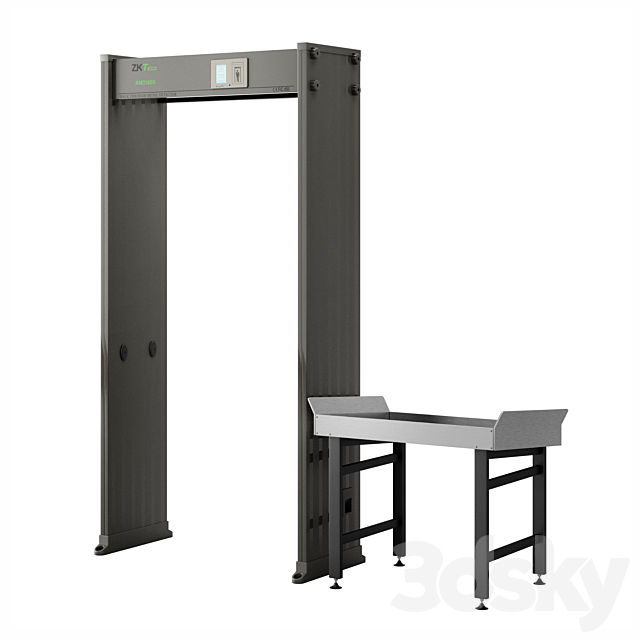 Arched metal detector AMD-1800 ZKTeco with inspection stand 3D Max ...