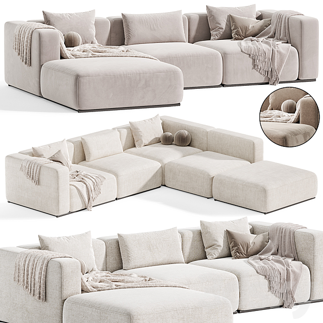 Poliform Shanghai Chaise Sofa By Poliform 3D Max - 3DMAXTER
