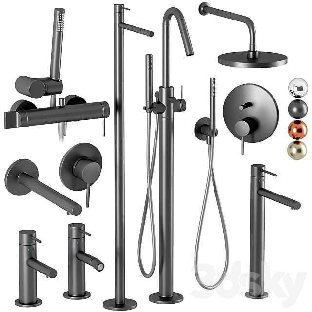 Faucets and shower Vitra Origin set 3D Max - 3DMAXTER
