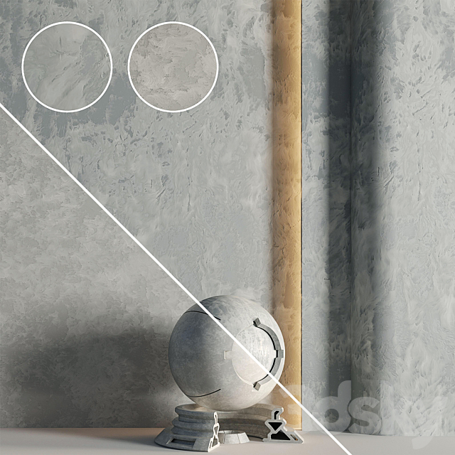 2 Mats | Decorative Plaster 03 | PBR | 4K 3D Max - 3DMAXTER