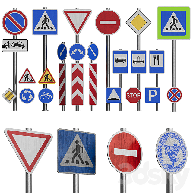 AVE Road Signs (4 Seasons) 3D Max - 3DMAXTER