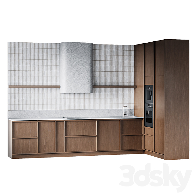 Modern kitchen with ceramic tiles 3D Max - 3DMAXTER