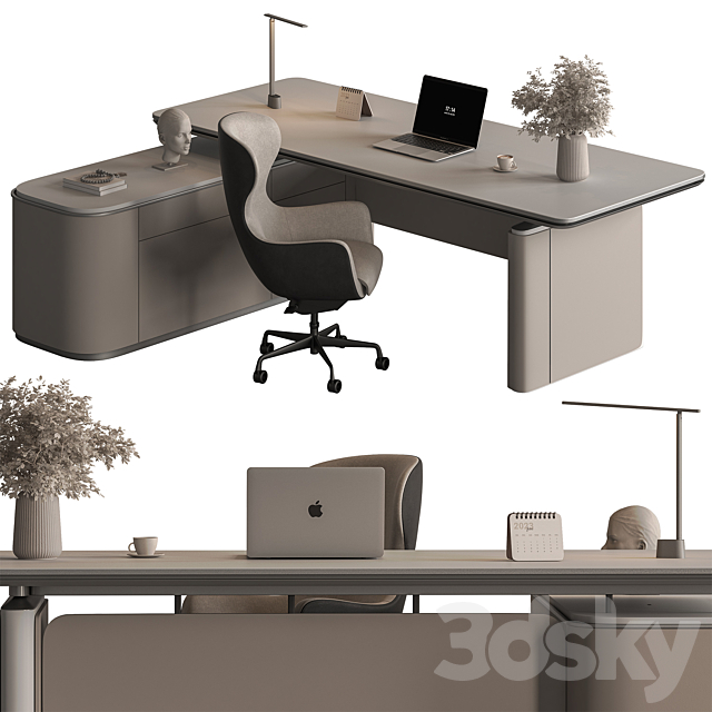 Manager Desk - Office Furniture 693 3D Max - 3DMAXTER